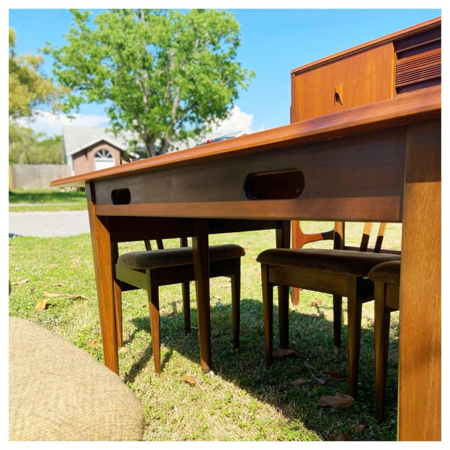 Elliotts of Newbury Highboy Credenza With Fold-Down Dining Table & 6 ...