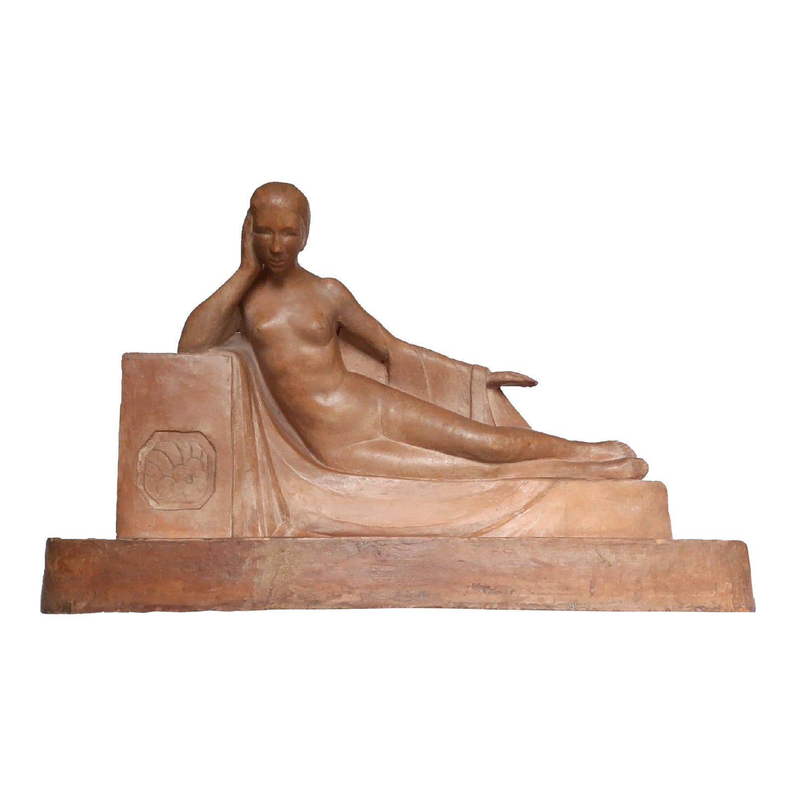 Art Deco Terracotta Figure "Reflections" by Marc Edmond Jacquin France ...
