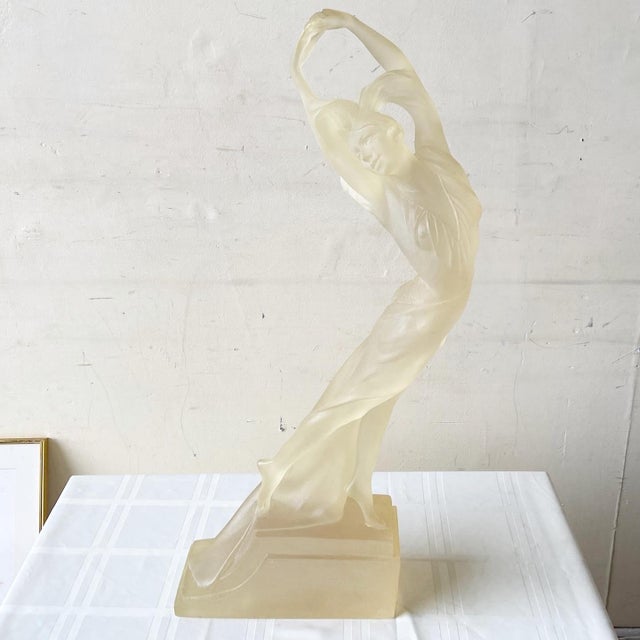1980s Postmodern Crystallus Frosted Resin Woman Sculpture | Chairish