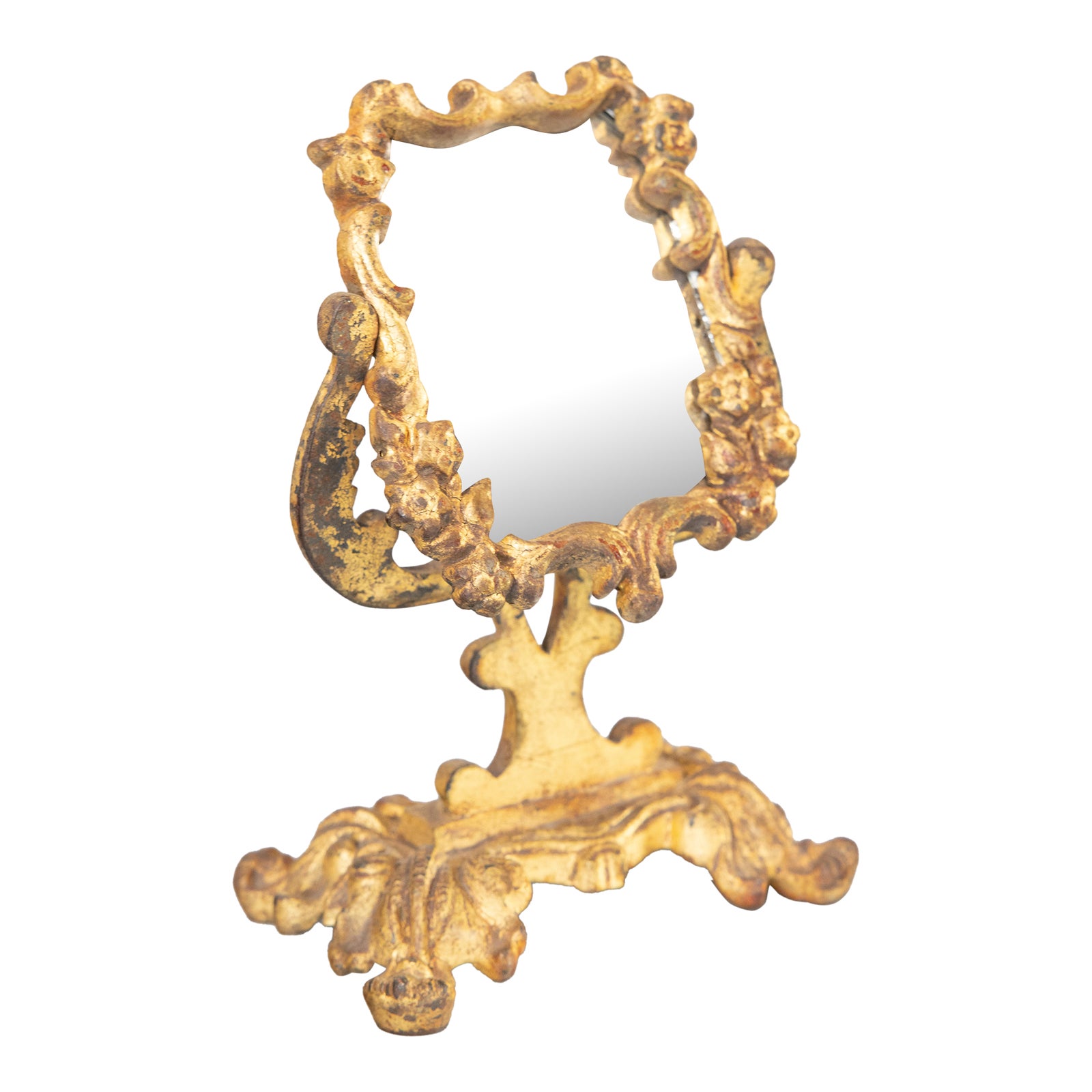 18th Century French Rococo Gilt Bronze Vanity Table Mirror | Chairish