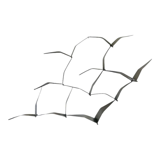 Vintage Mid-Century Flock of Seagulls Metal Sculpture | Chairish