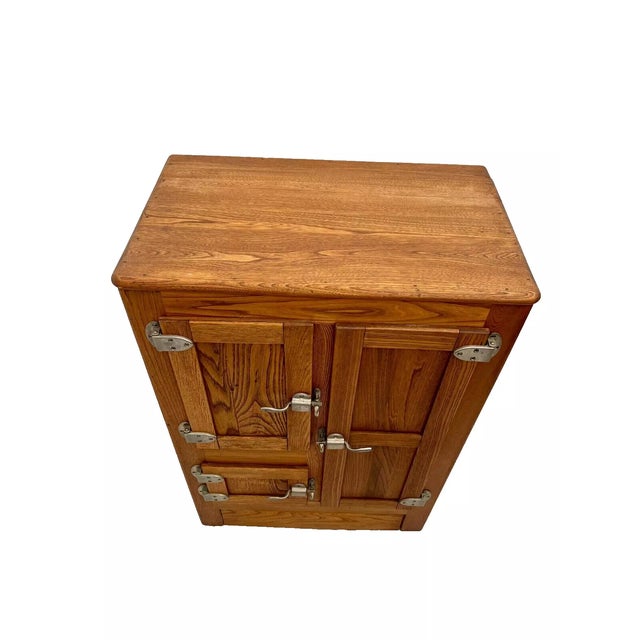 1930s Antique Ice Box Three Storage Cabinets Two Racks Caster Wheels ...