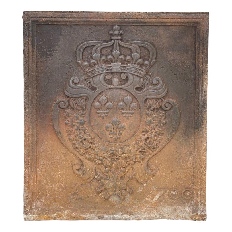 Cast Iron Fireplace Plate, 18th Century | Chairish