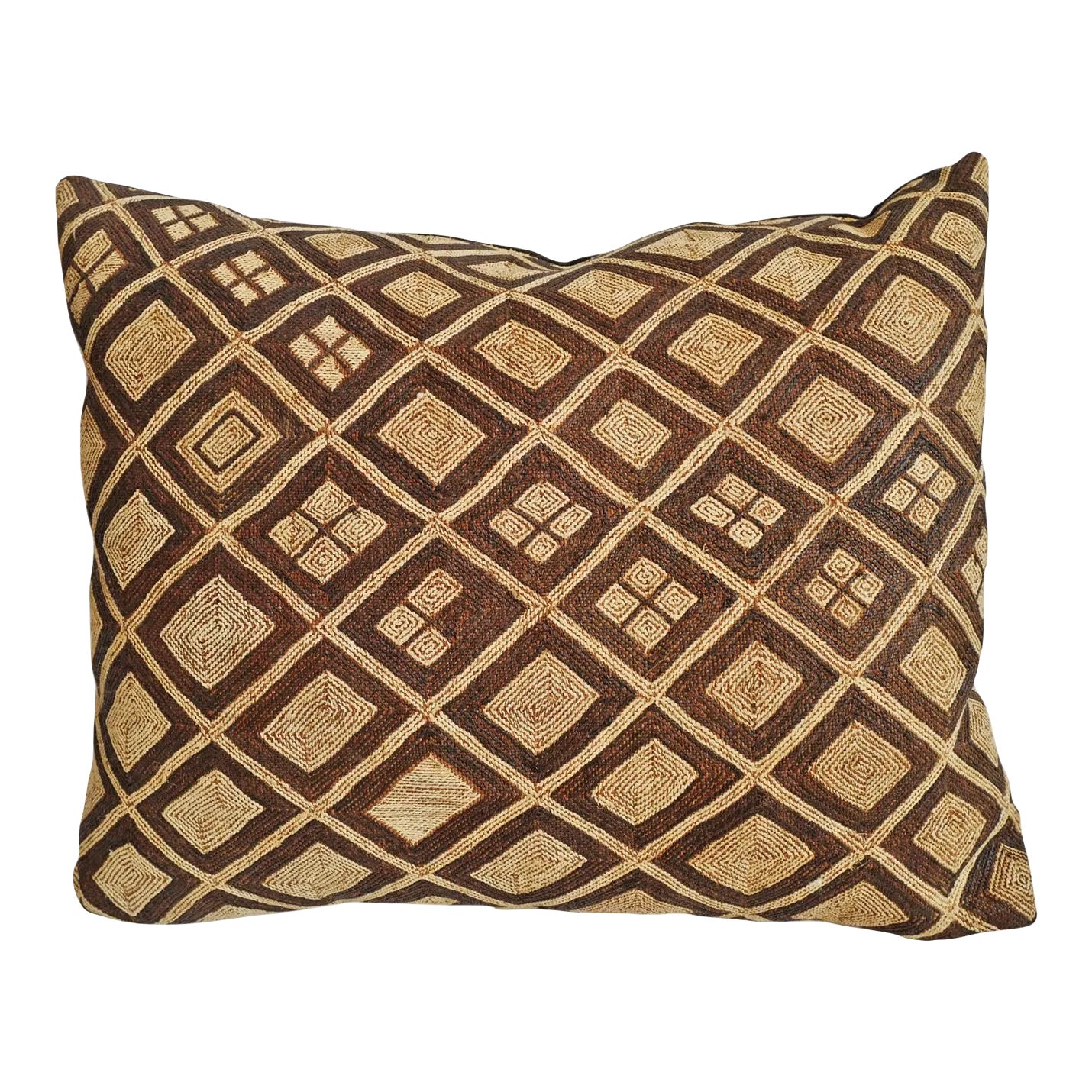 Kuba Grass Textile Pillow | Chairish