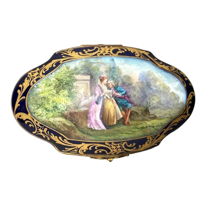 19th Century French Porcelain Sevres Box, 1880 | Chairish