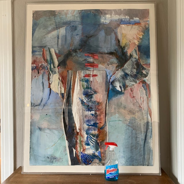 1980s Mary Heebner Seattle Abstract Mixed Media on Paper Painting ...