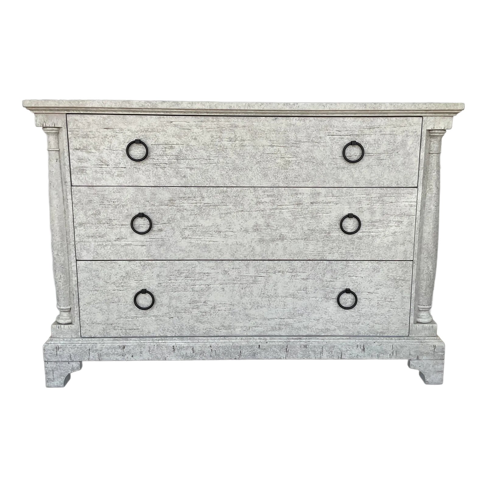 Jonathan Charles Gustavian Style White Washed Streamer Gothic Painted ...