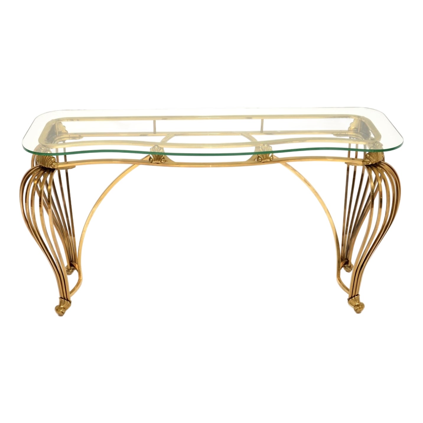 Vintage Italian Brass and Glass Console Table, 1960s | Chairish