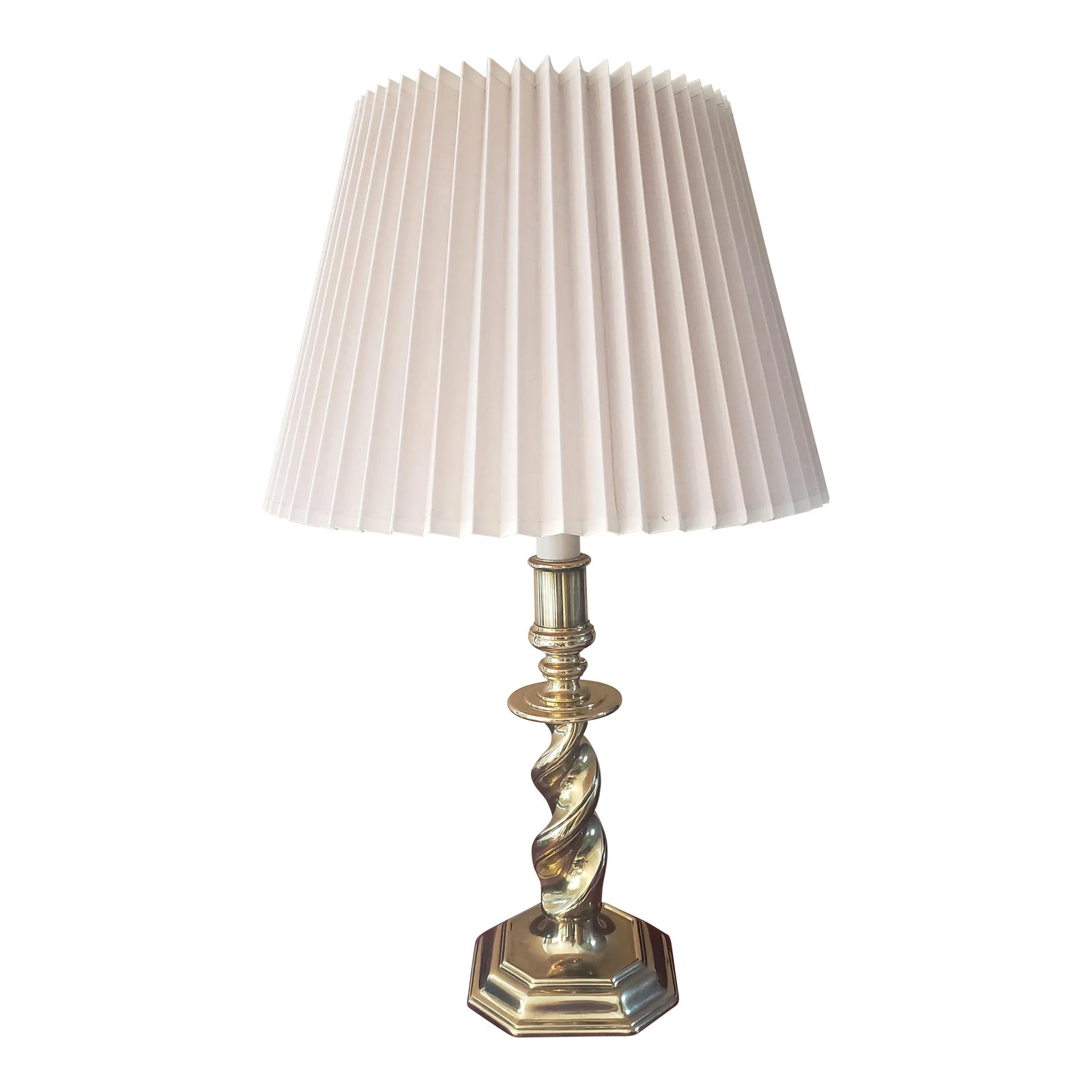 Stiffel Brass Barley Twist Table Lamp - 2 Available | Chairish
