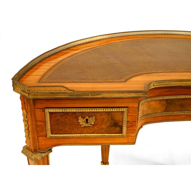 French Louis XVI Style Kingwood Demilune Desk | Chairish