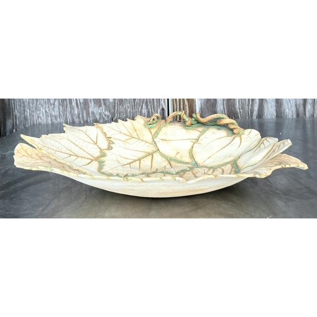 Vintage Boho Original Studio Pottery Leaf Bowl | Chairish