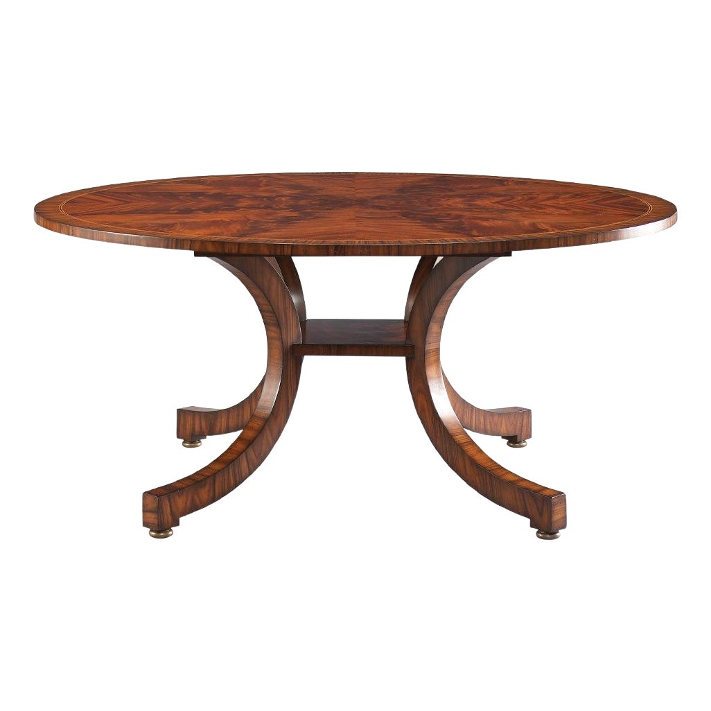 Portman Mahogany & Maple Bow Leg Dining Table | Chairish