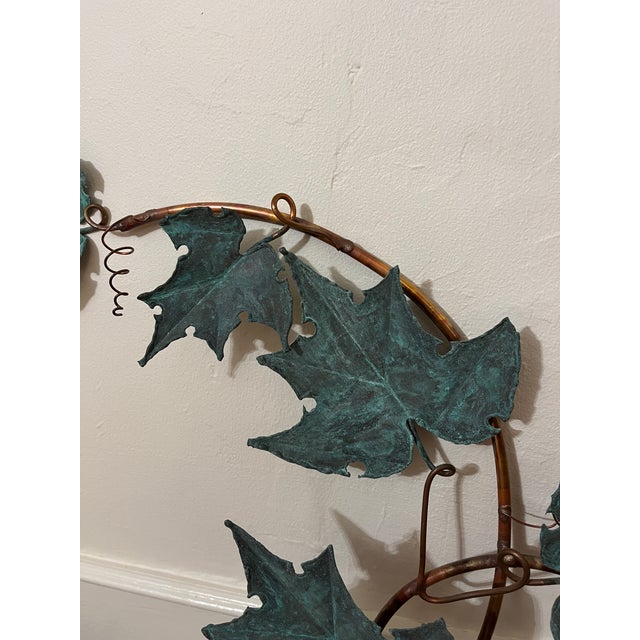 Vintage Verdigris Copper Vine Branch Metal Wall Sculpture Art | Chairish