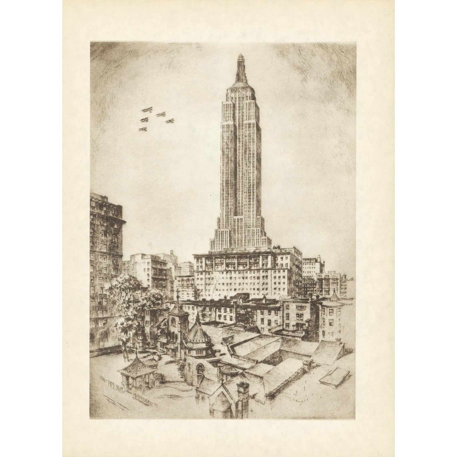 "The Old and the New" (Empire State Building, Church of Transfiguration ...