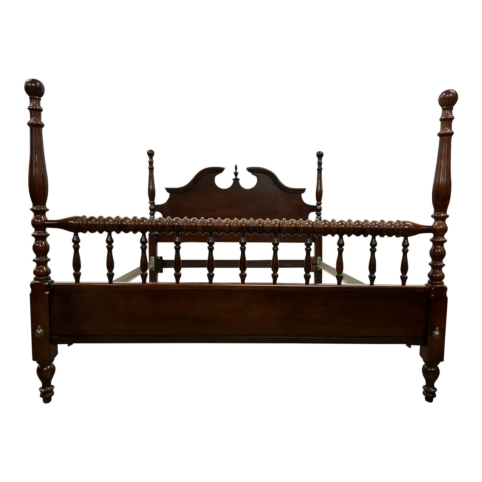 Vintage Full or Queen Convertible Colonial Four Poster Pediment ...