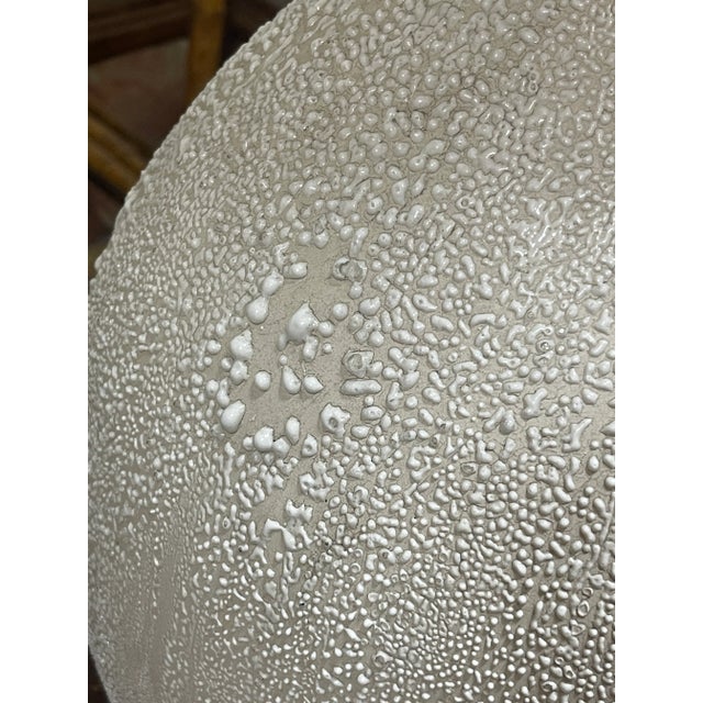 Vintage Large 26" Hand-Thrown White Textured Vase | Chairish