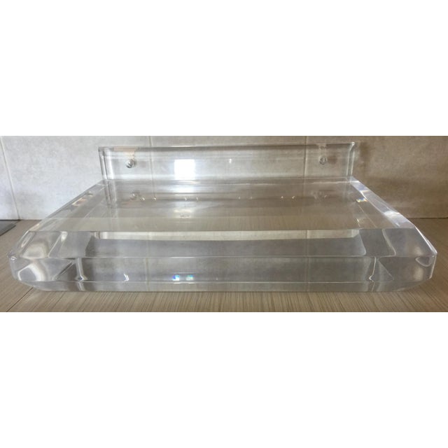 Mid Century Modern Lucite Floating Wall Shelf | Chairish