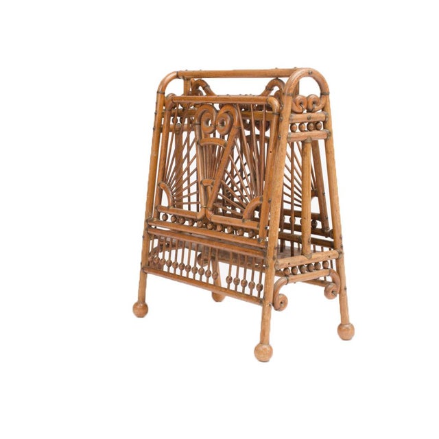 Circa 1890 American Oak Stick and Ball Magazine Rack | Chairish