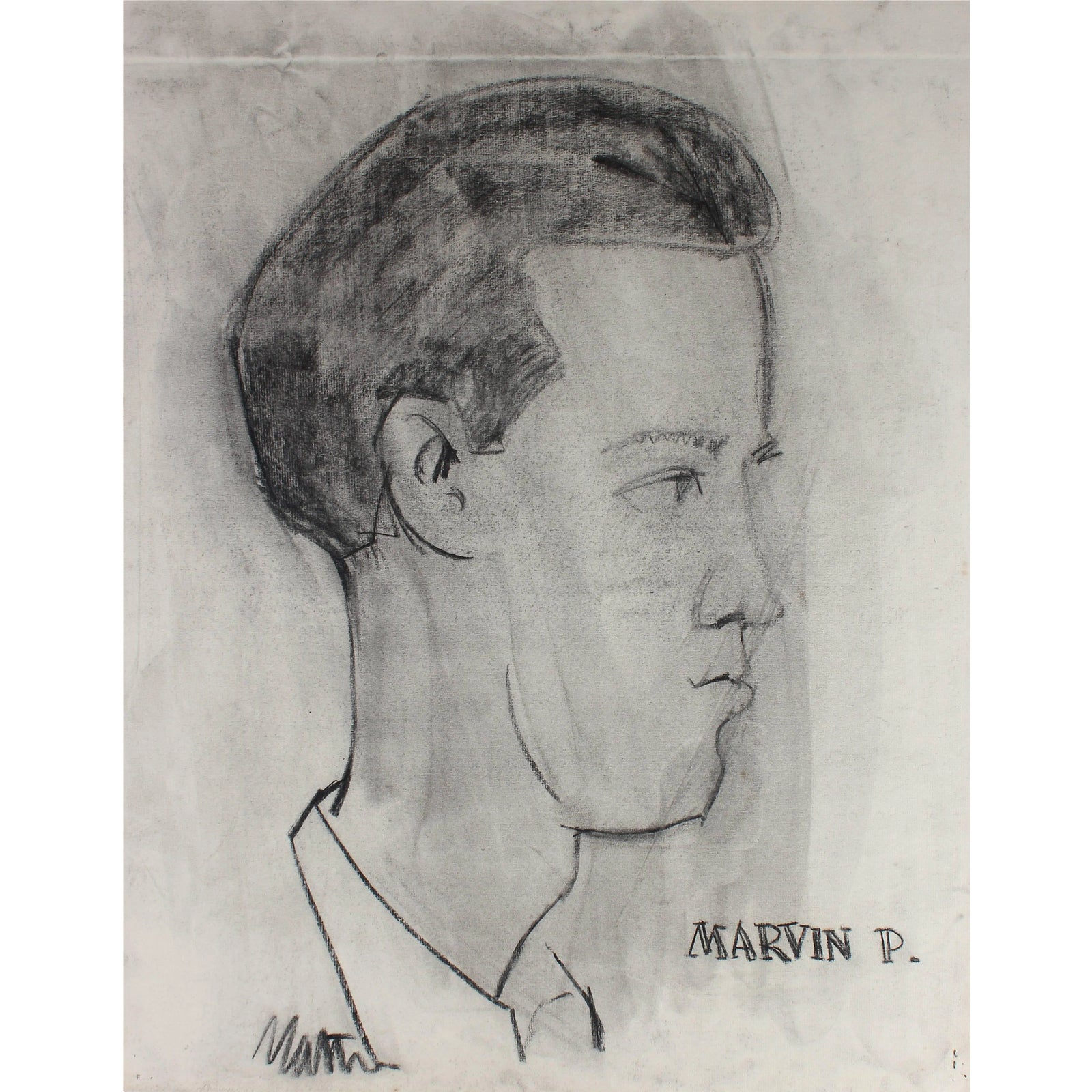 Rip Matteson "Marvin P." Monochromatic Portrait Illustration of a Man ...