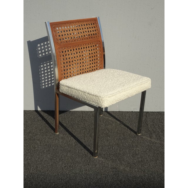 Four Mid Century Howell Cane Chrome Quality Dining Room Chairs W Boucle ...