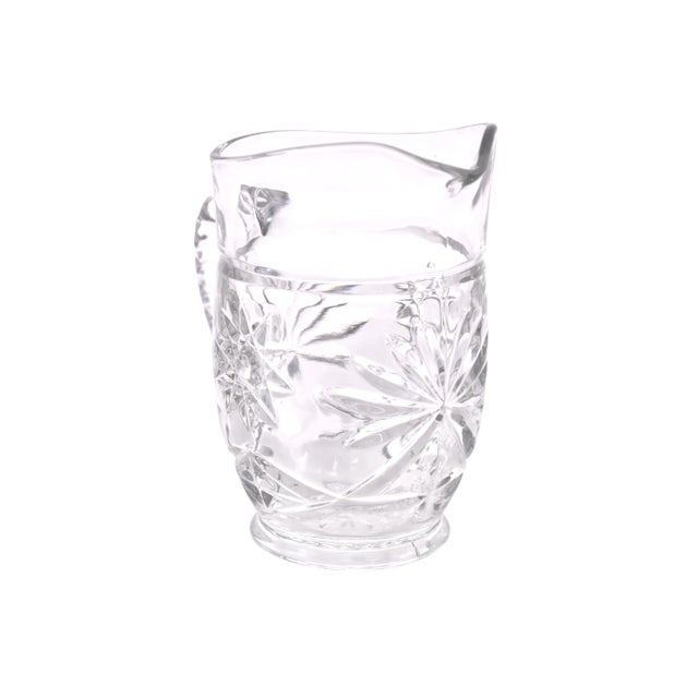 Star Design Glass Pitcher Vase | Chairish