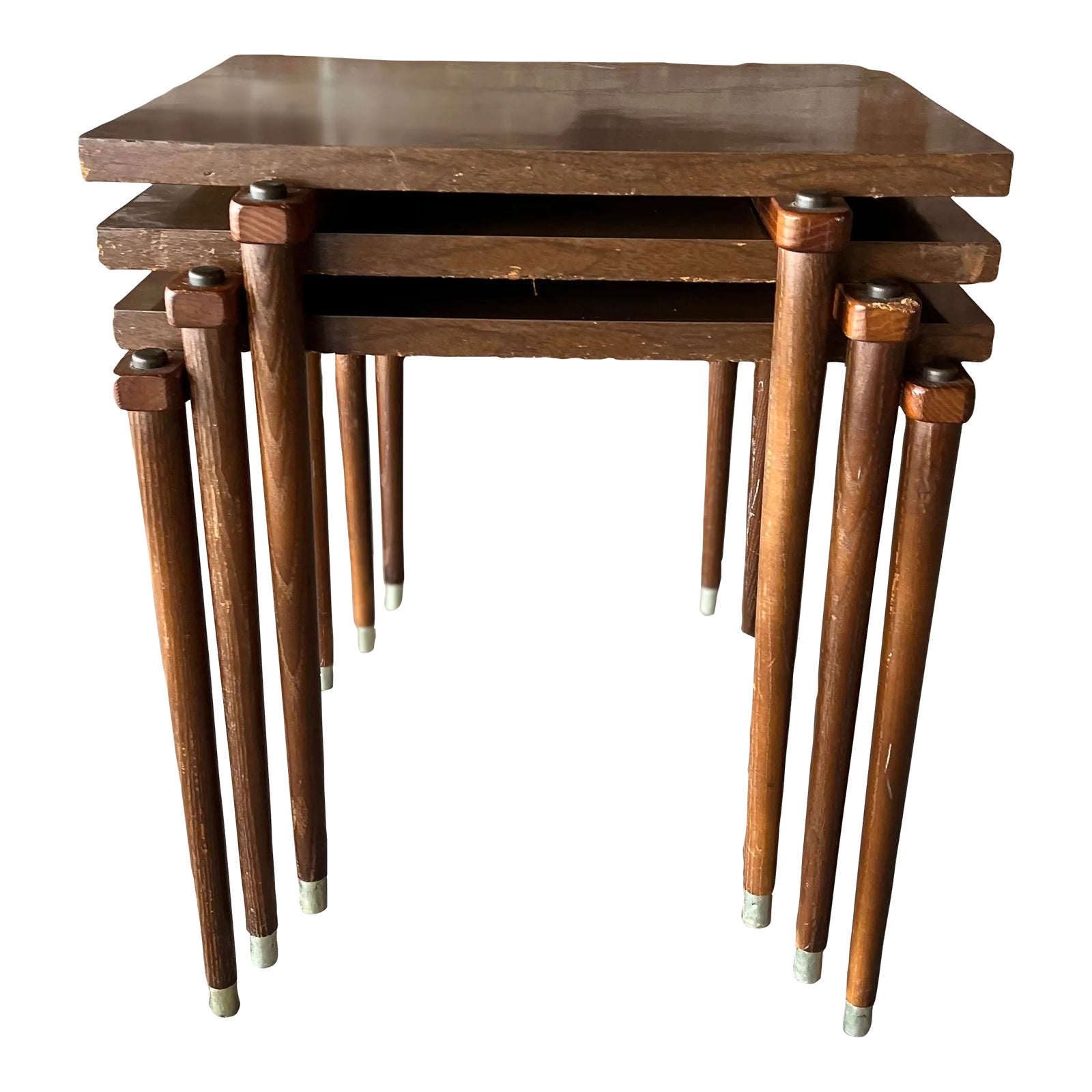 Mid-Century Modern Rectangular Offset Stacking Tables - Set of Three ...