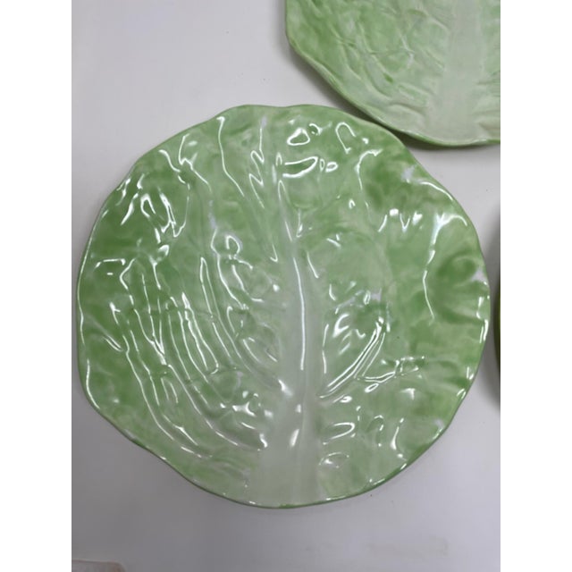 Wannopee Lettuce Leaf Majolica -Set of 5 Plates | Chairish