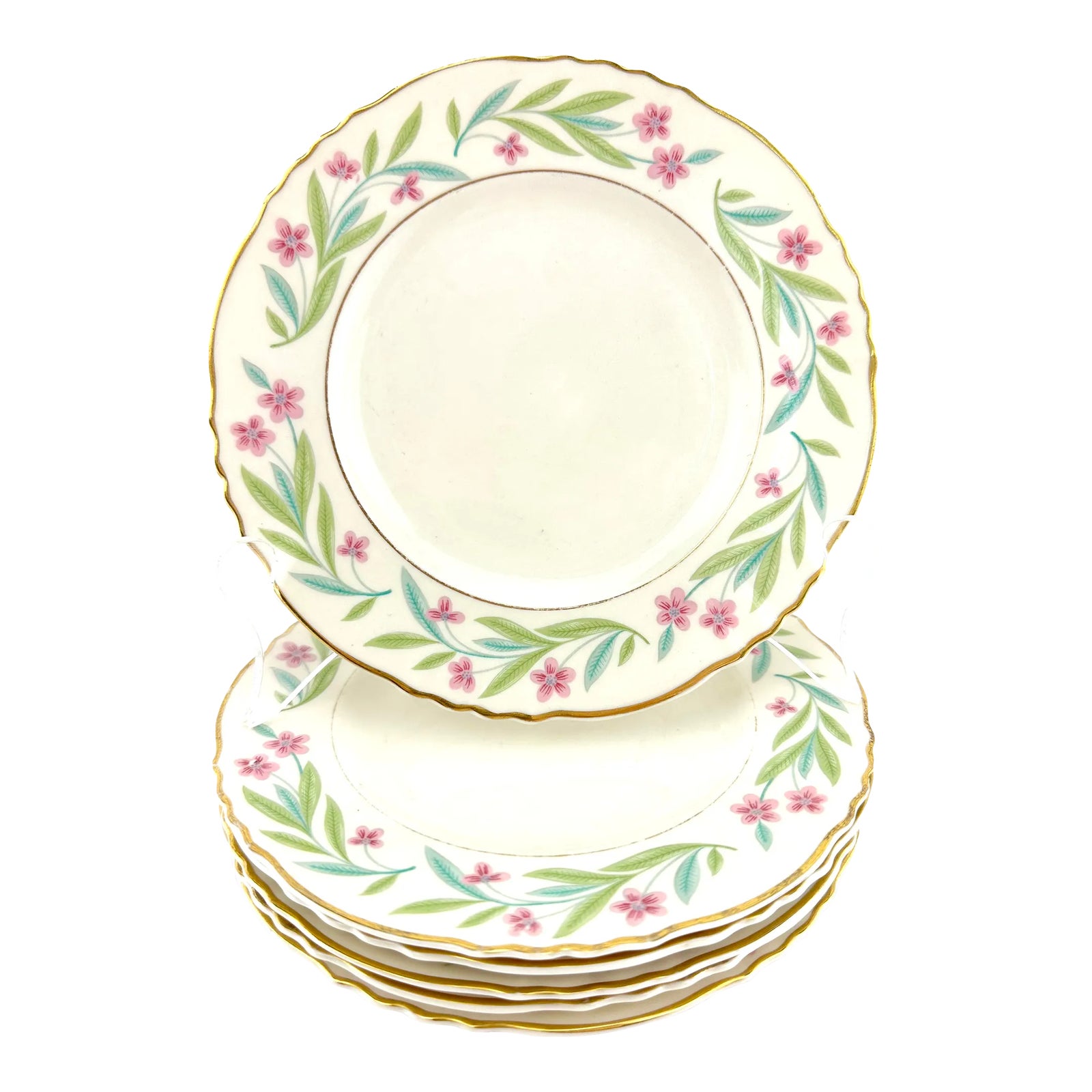 Vintage English Chester Porcelain Small Plates- Set of 6 | Chairish