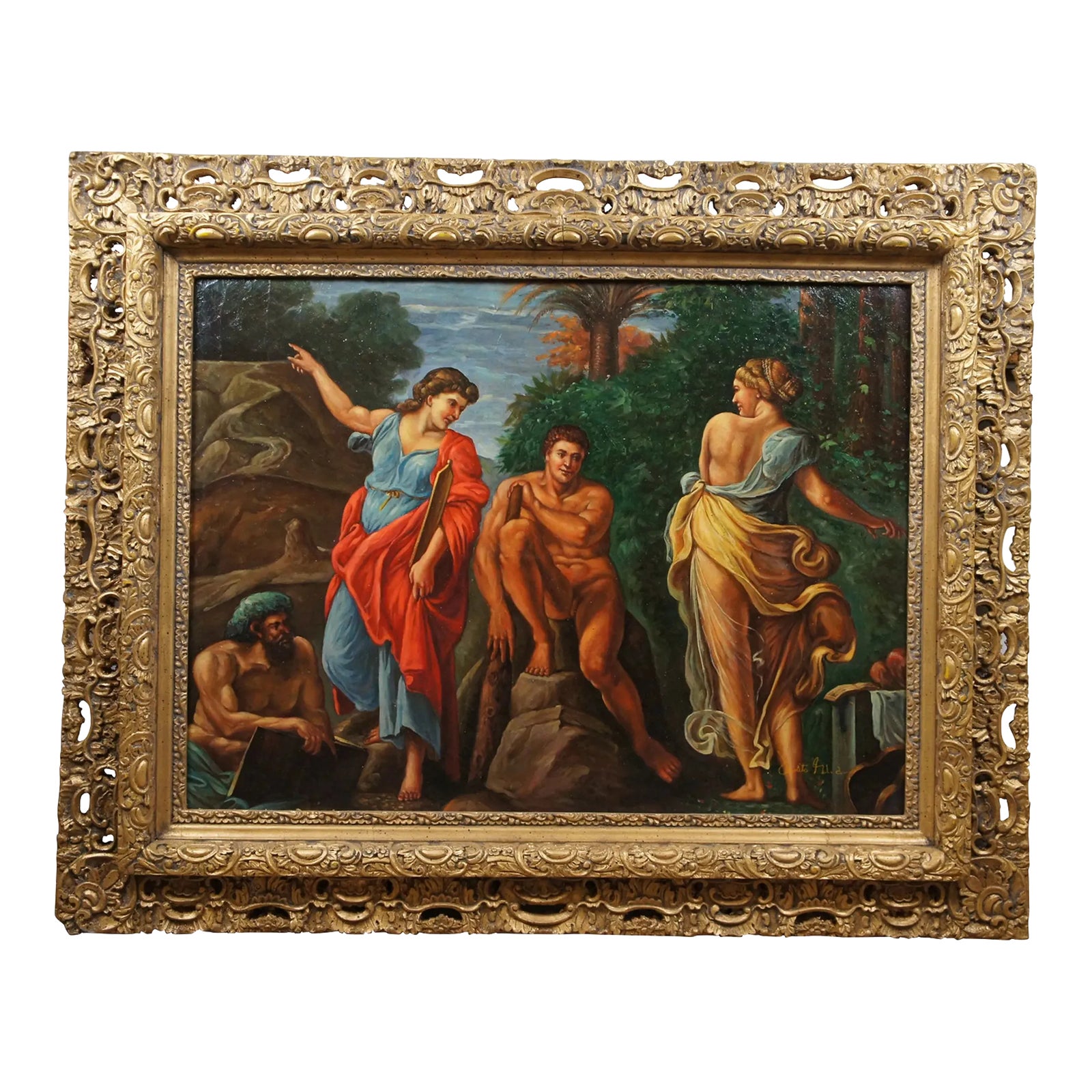 Hercules at Crossroads Classical Greek Oil Painting After Annibale ...