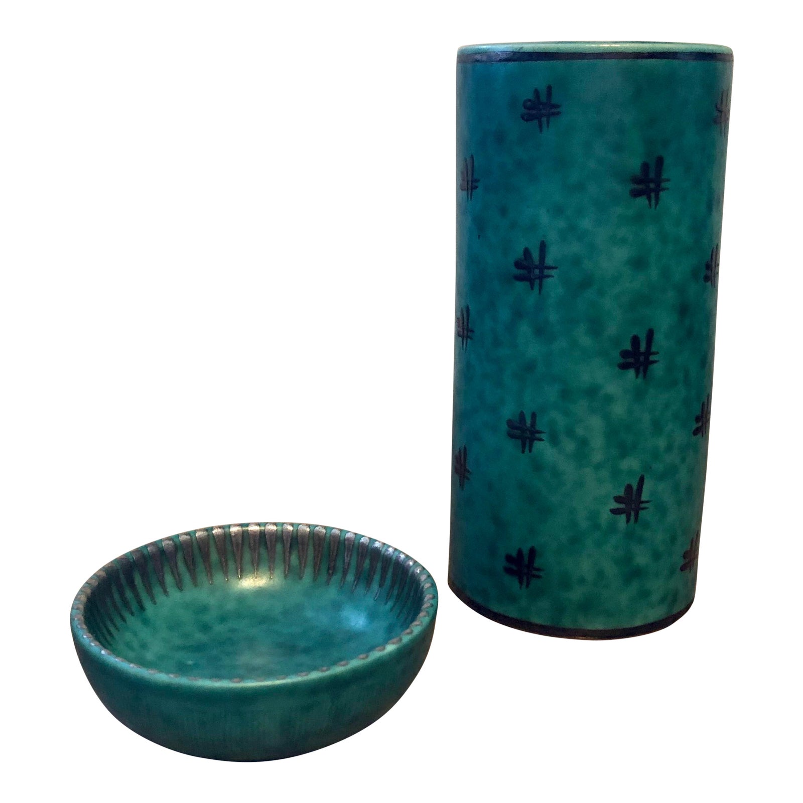 Wilhelm Kage Argenta Vase and Ring Dish | Chairish