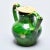 French Green Water Jug With Wooden Lid | Chairish