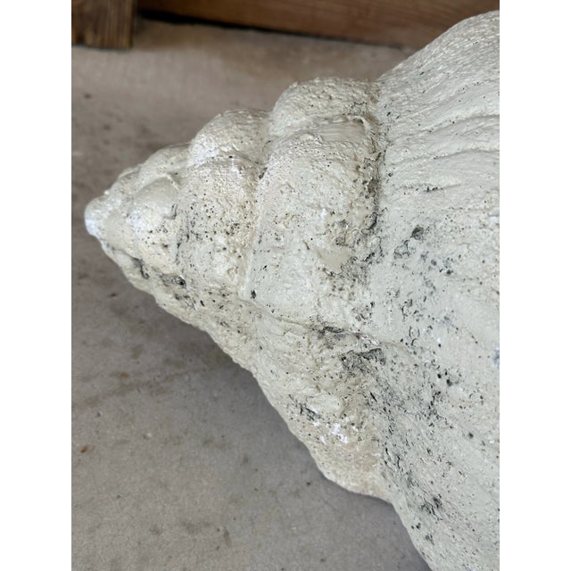 Vintage Coastal Cast Concrete Seashell Planter | Chairish