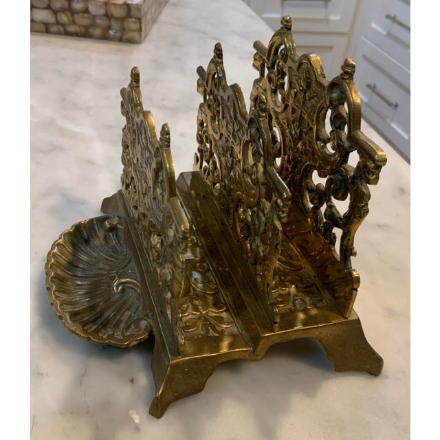 Vintage Brass Ornate Letter Holder Catchall | Chairish