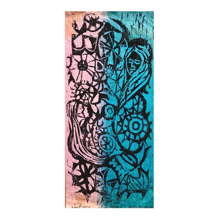 1970 Ruth Freeman Abstract Woodcut | Chairish