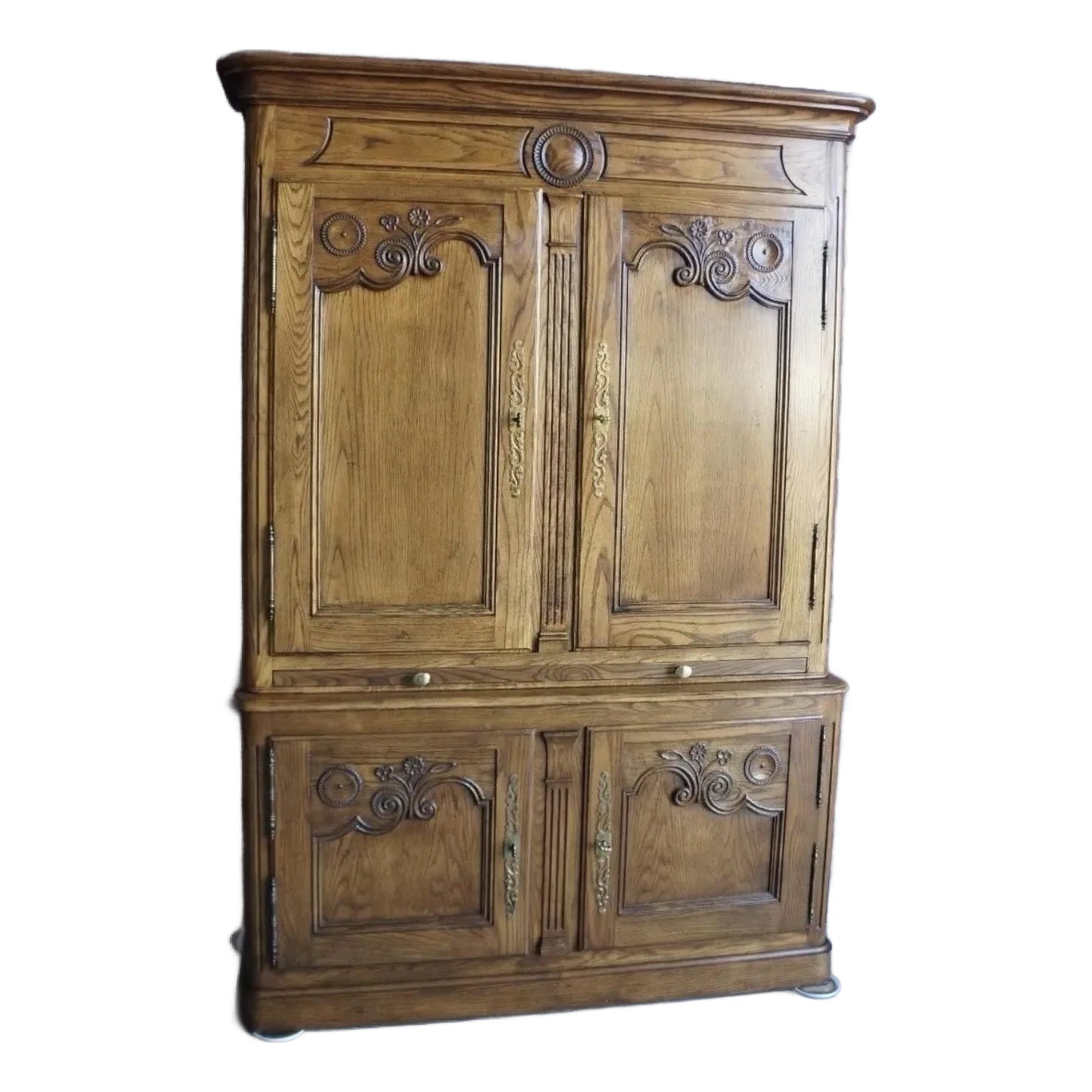 1980s Baker Furniture Lighted China Cabinet With Mirrored Back and Pull-Out Shelf | Chairish