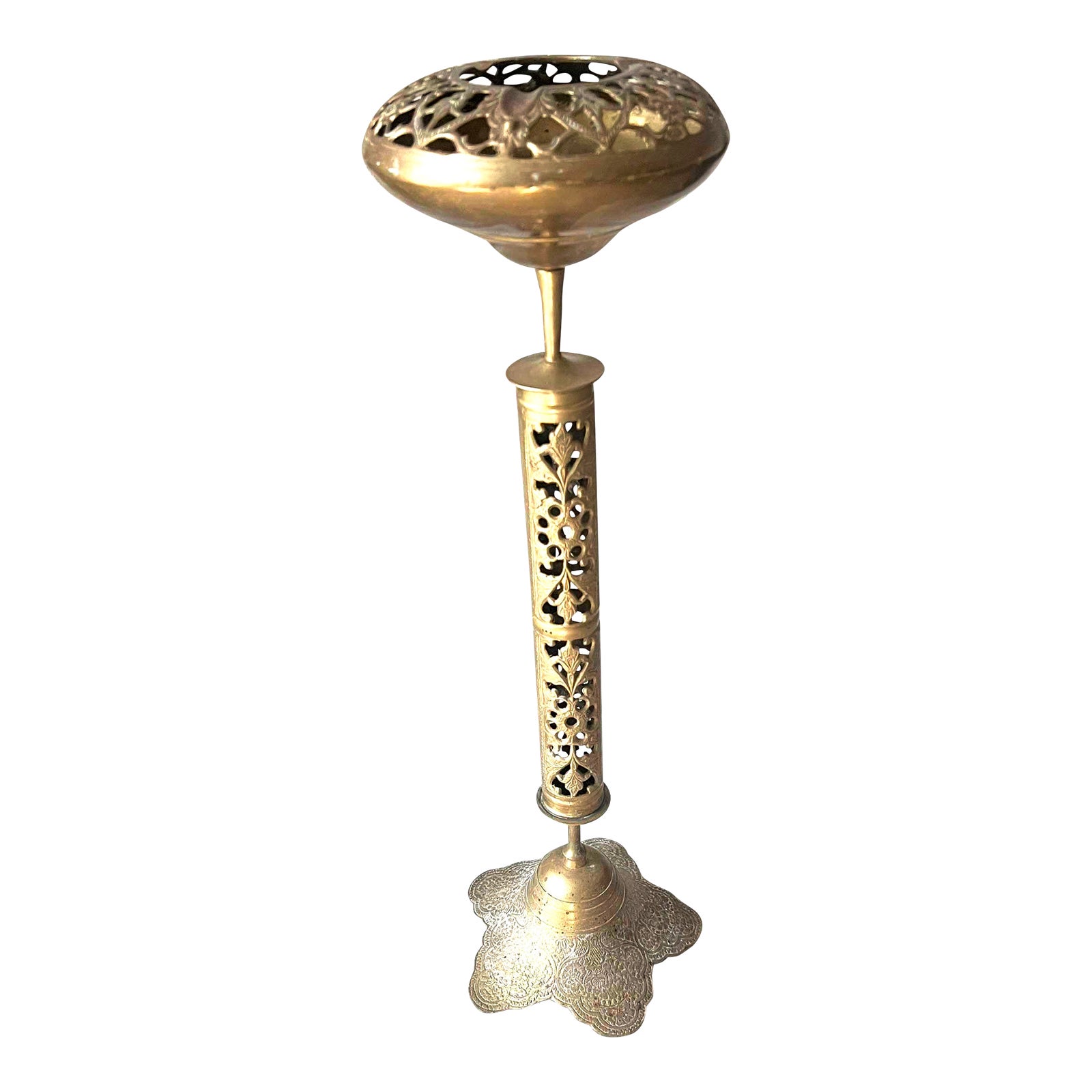 Vintage Decorative Brass Ashtray Stand | Chairish