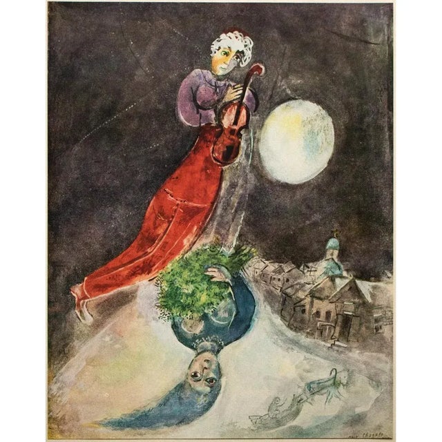 1947 Marc Chagall "The Winter of Lovers", Period Parisian Lithograph ...