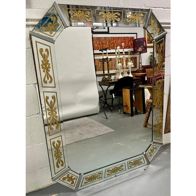Hollywood Regency Style Venetian Eglomise Gold Bow & Ribbon Design Wall ...