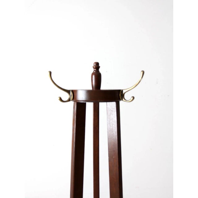Mid-Century Hall Tree With Umbrella Holder | Chairish