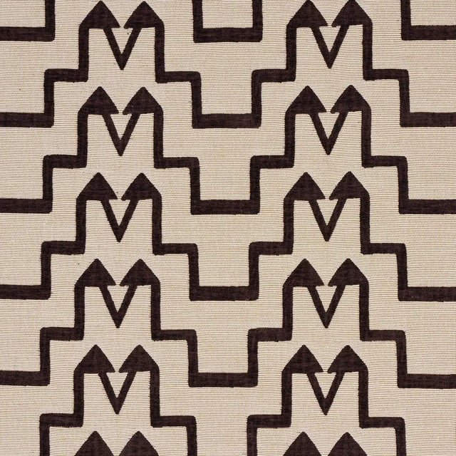 Sample - Schumacher X David Kaihoi Turkish Step Fabric in Brown | Chairish