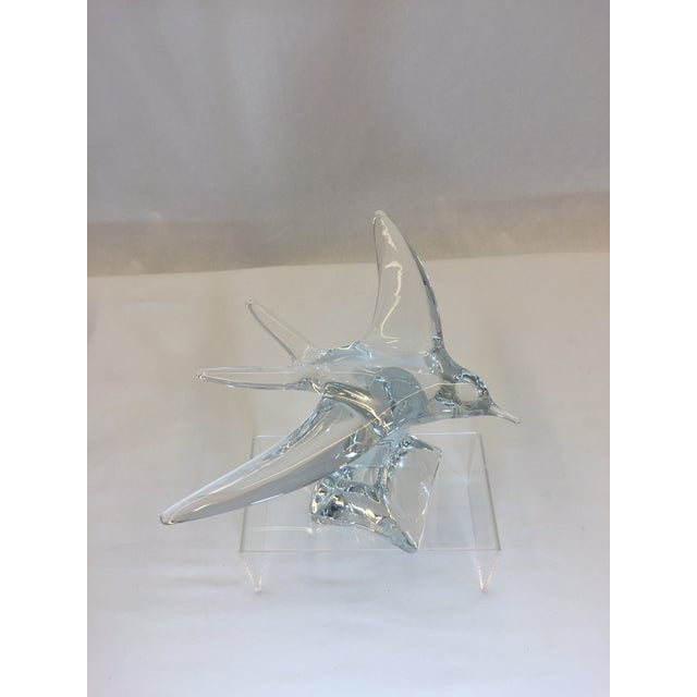 Daum Crystal Bird in Flight Sculpture | Chairish