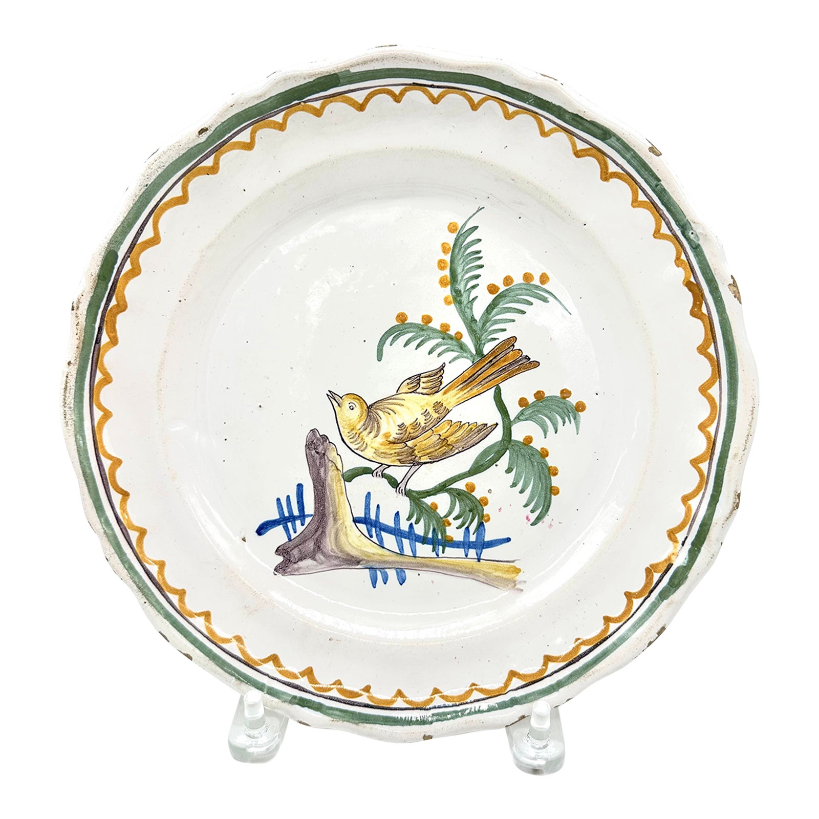 Late 18th Century French Faience Plate | Chairish