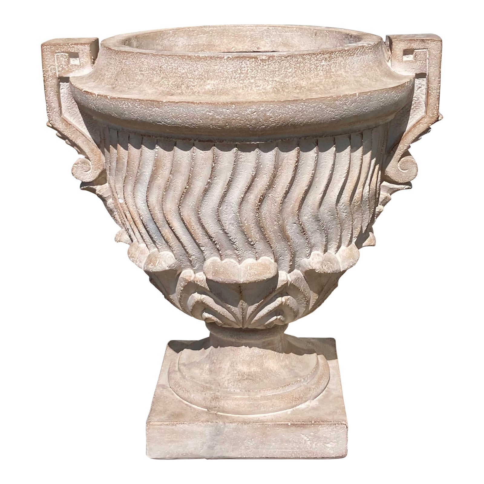 Michael Taylor Faux Stone Neo Classical Urn | Chairish