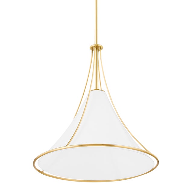 Mitzi Madelyn 1-Light Large Pendant, Aged Brass | Chairish