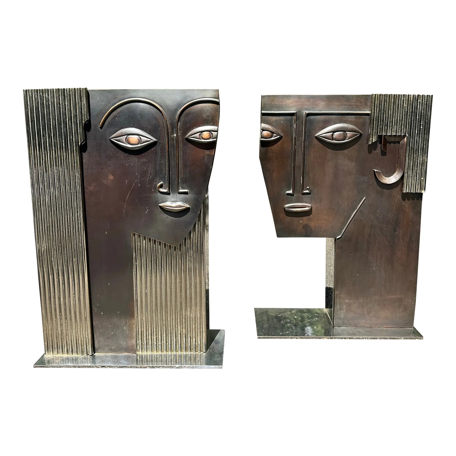 Pair of Head Sculptures by Franz Hagenauer Werkstatte Hagenauer Wien ...