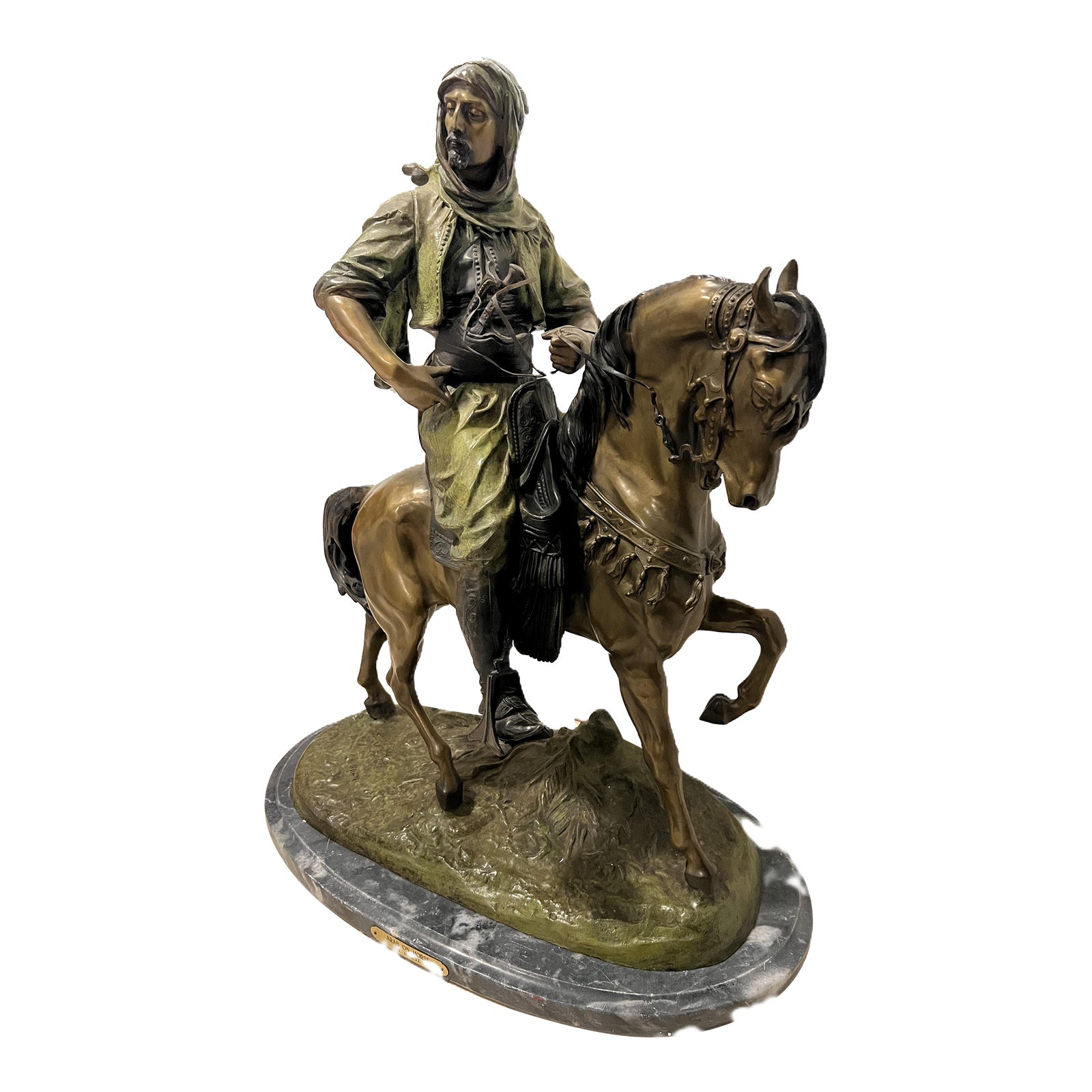 1960s "Arab on Horse" Sculpture by Alfred Barye (1839–1882) and Émile ...