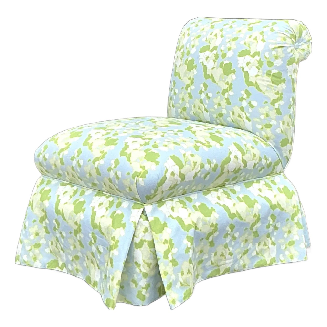 Vintage Regency Slipper Chair in Megan Adam for Quadrille “Floral Lines ...
