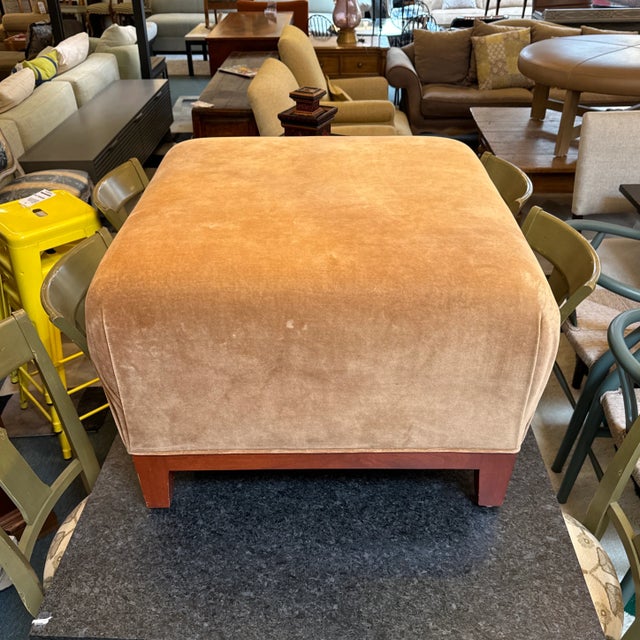 John Charles Custom Microsuede Ottoman | Chairish