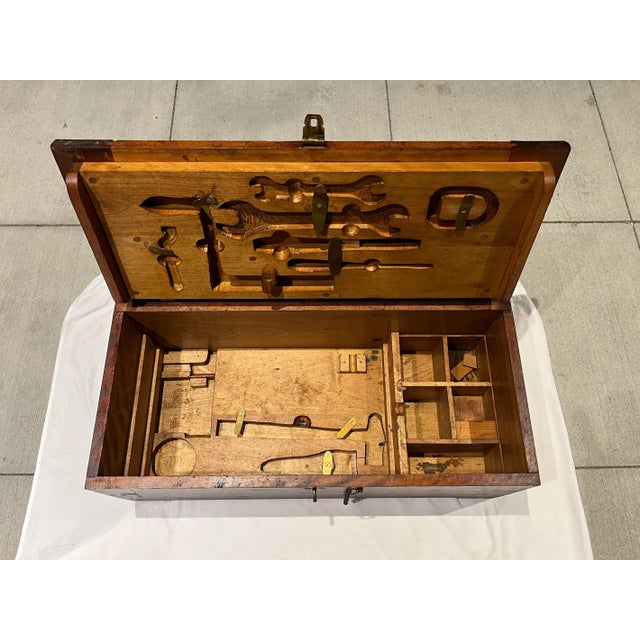 Antique Railroad Tool Chest in Solid Oak With Bronze Mounts From Adams ...