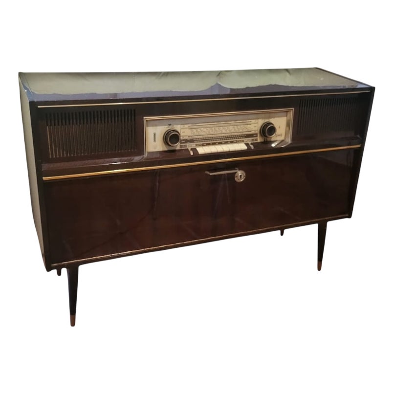 Mid-Century Modern Sideboard with Radio and LP Player by Multi Stereo ...